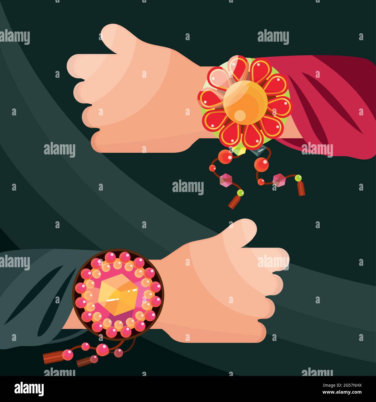 Hand with bangles Stock Vector Images - Alamy