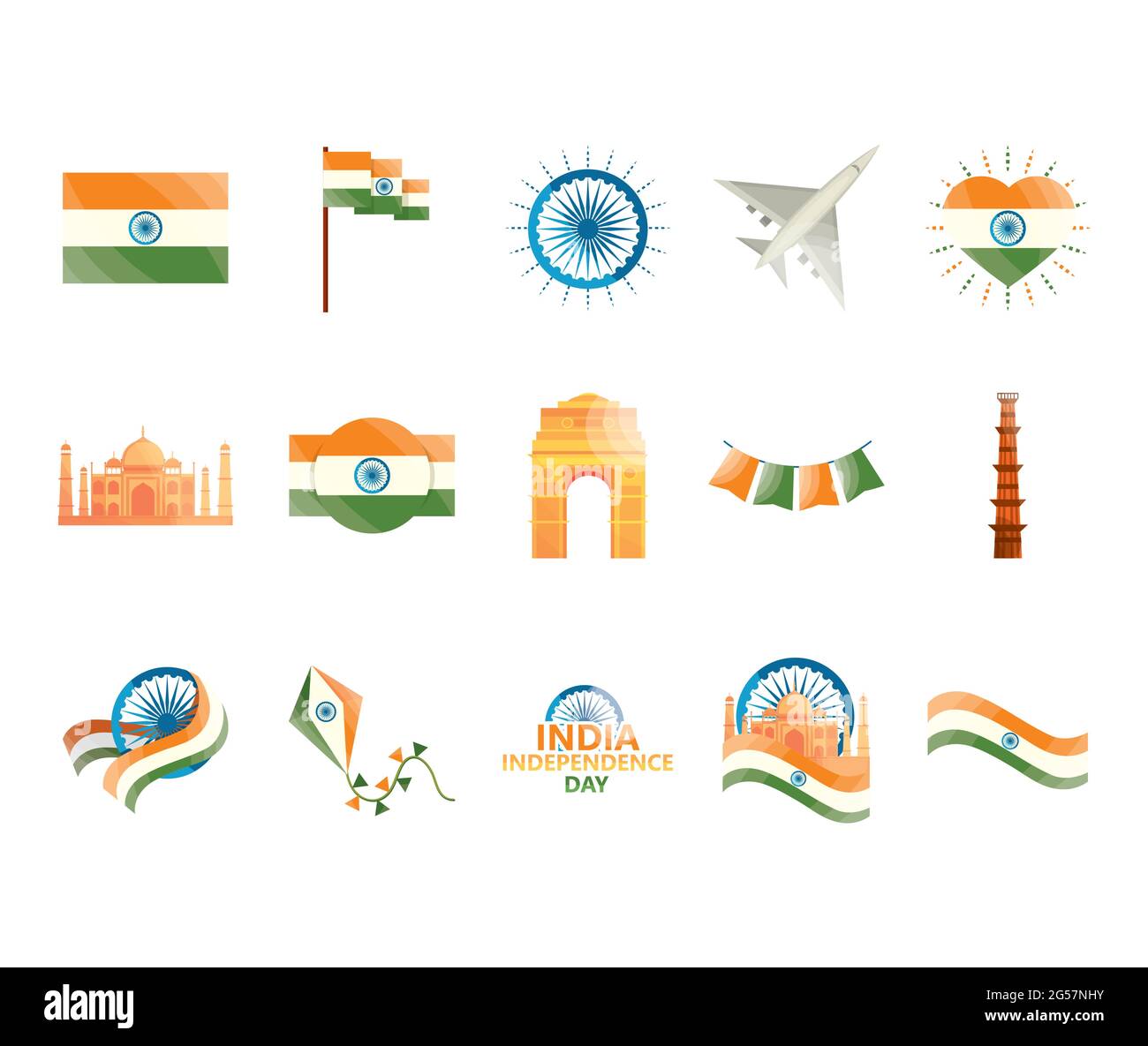 india independence icon set Stock Vector Image & Art - Alamy