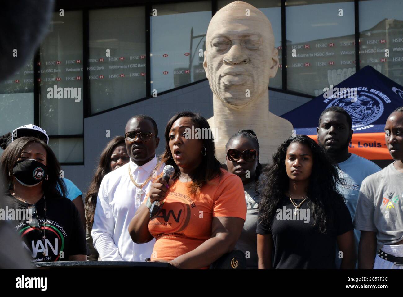New York, USA. 25th June, 2021. DOMINIQUE SHARPTON addresses Brooklyn ...