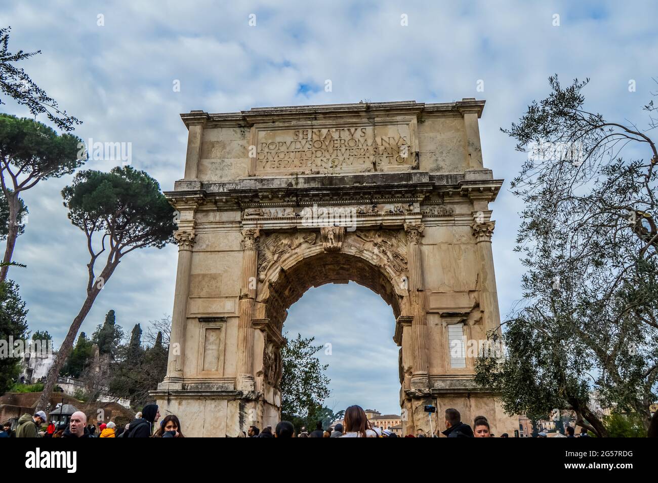 Arch of Titus is a honorific arch in Roman forum Rome Italy Europe ...