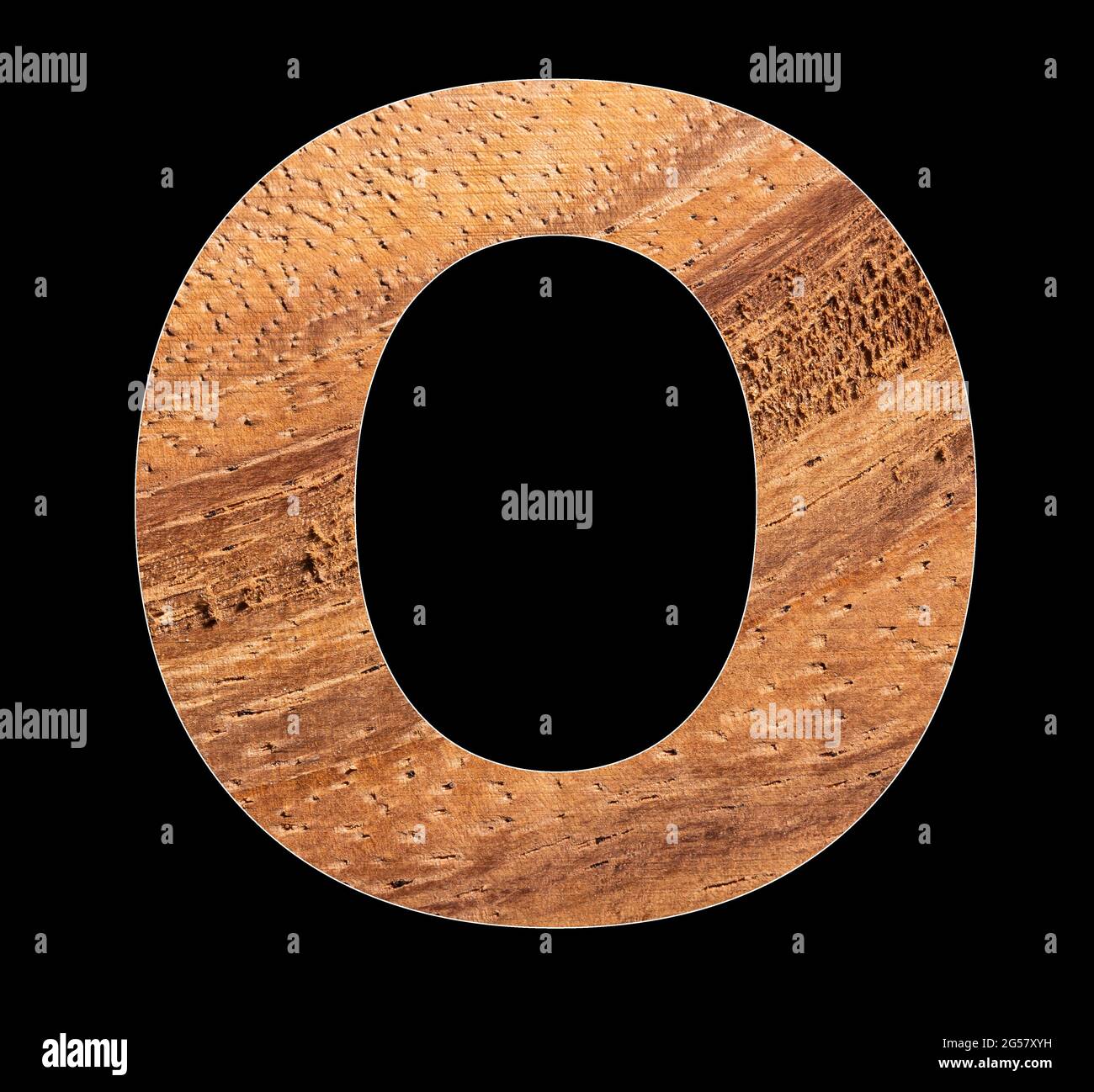 Wooden alphabet capital letter O - Black background Stock Photo - Alamy