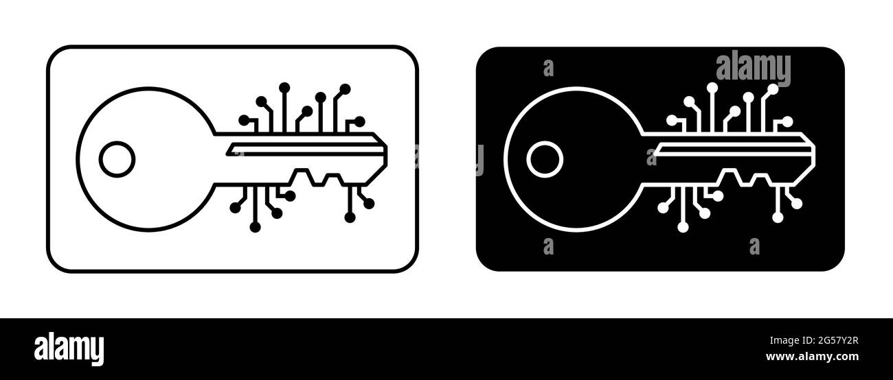 Key symbol flat and outline version illustration vector icon Stock ...