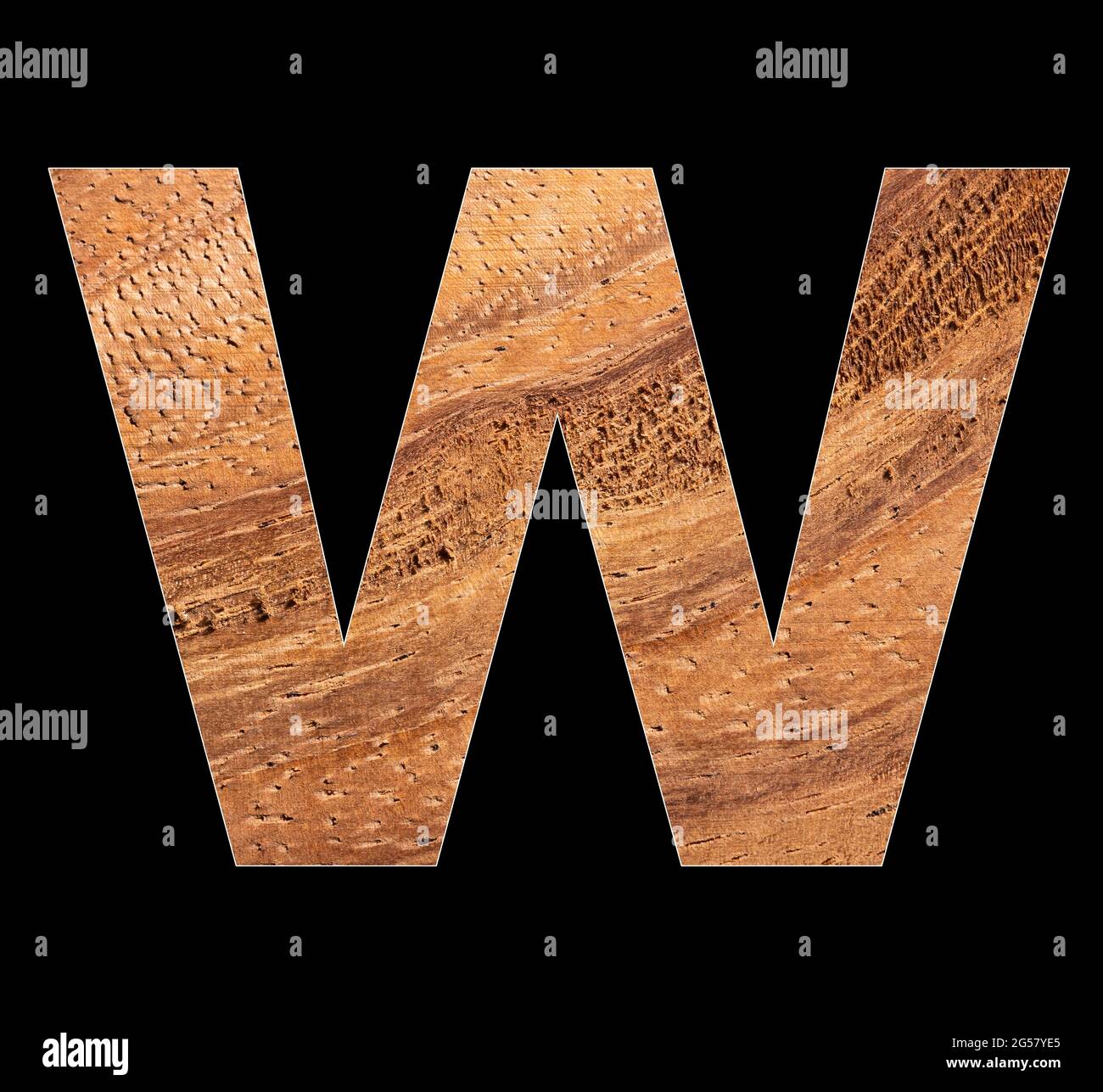Wooden alphabet capital letter W - Black background Stock Photo - Alamy