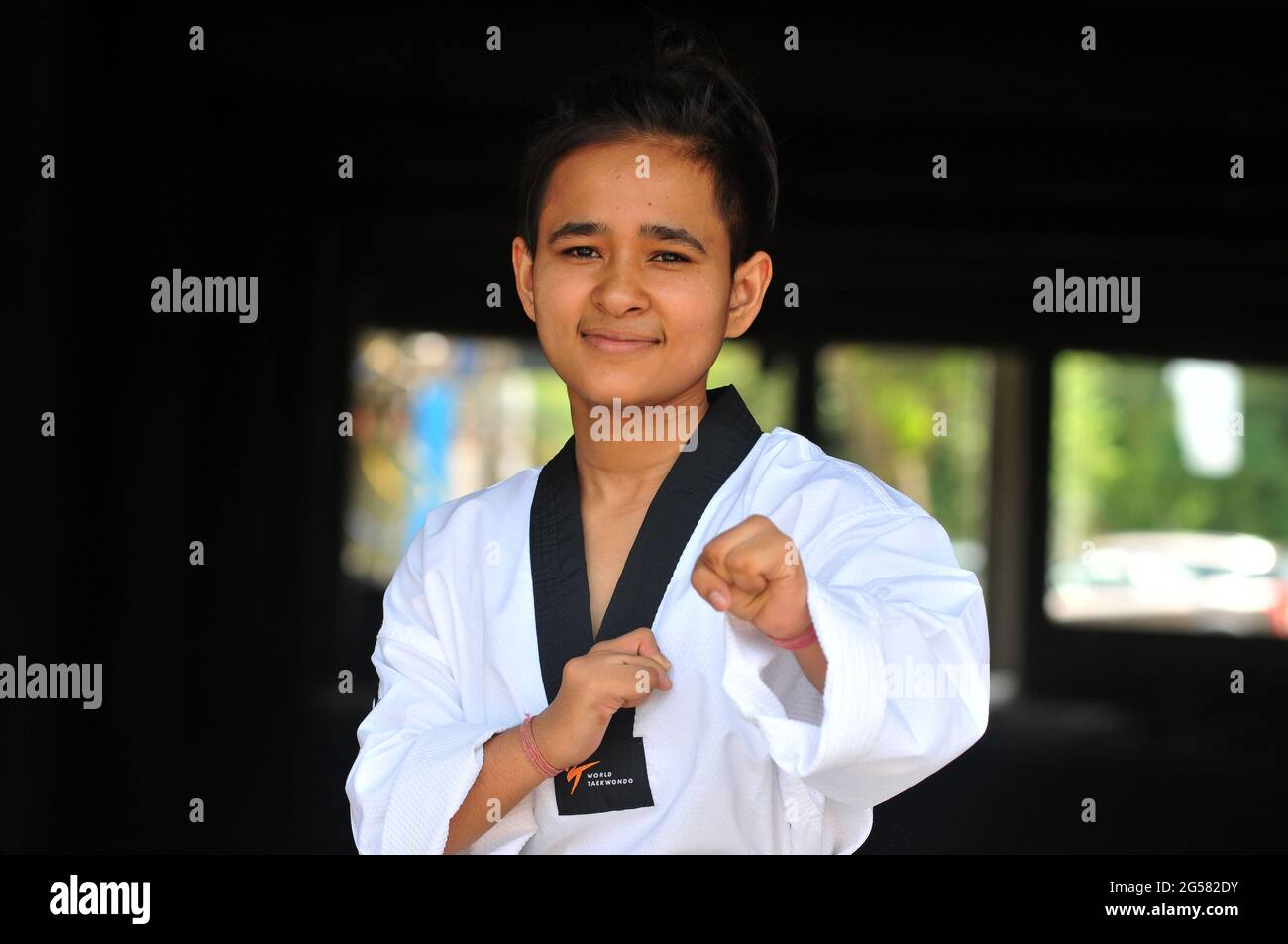 MOHALI, INDIA - JUNE 25: Para-athlete Taekwondo palyer Aruna Tanwar ...