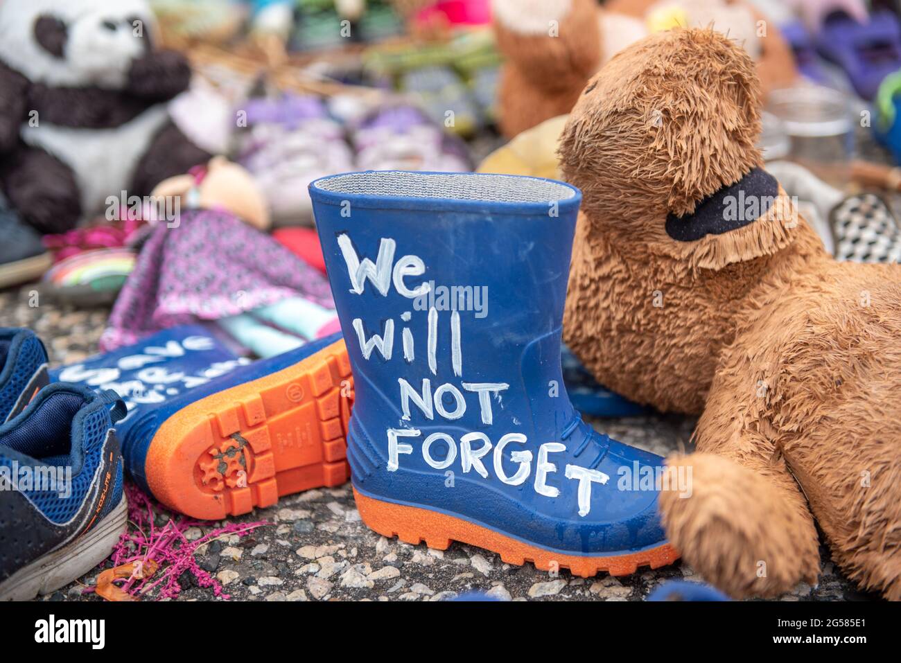 A memorial to indigenous children who were victims of the residential ...
