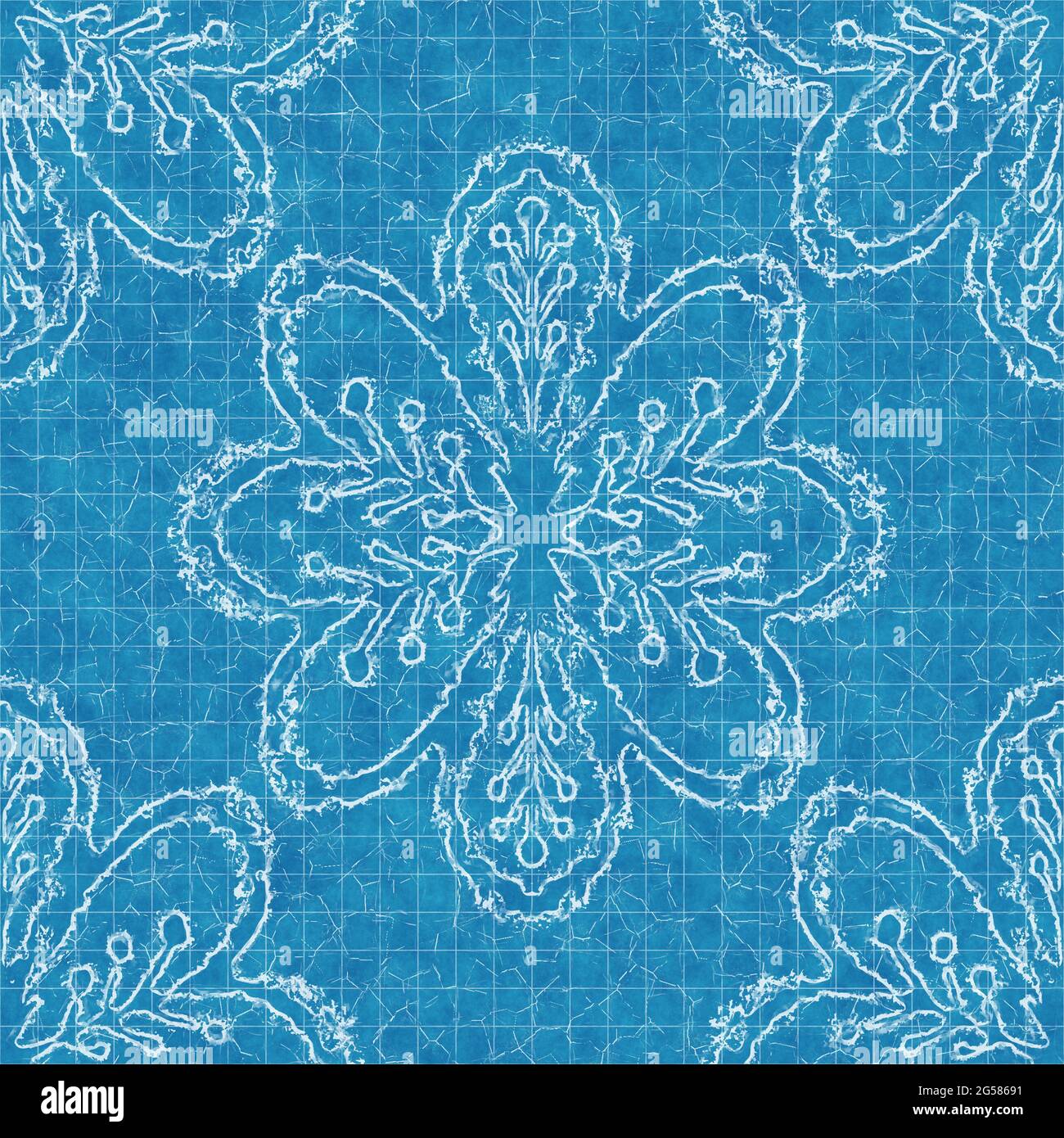 Seamless bright blue blueprint pattern for textile and print Stock ...