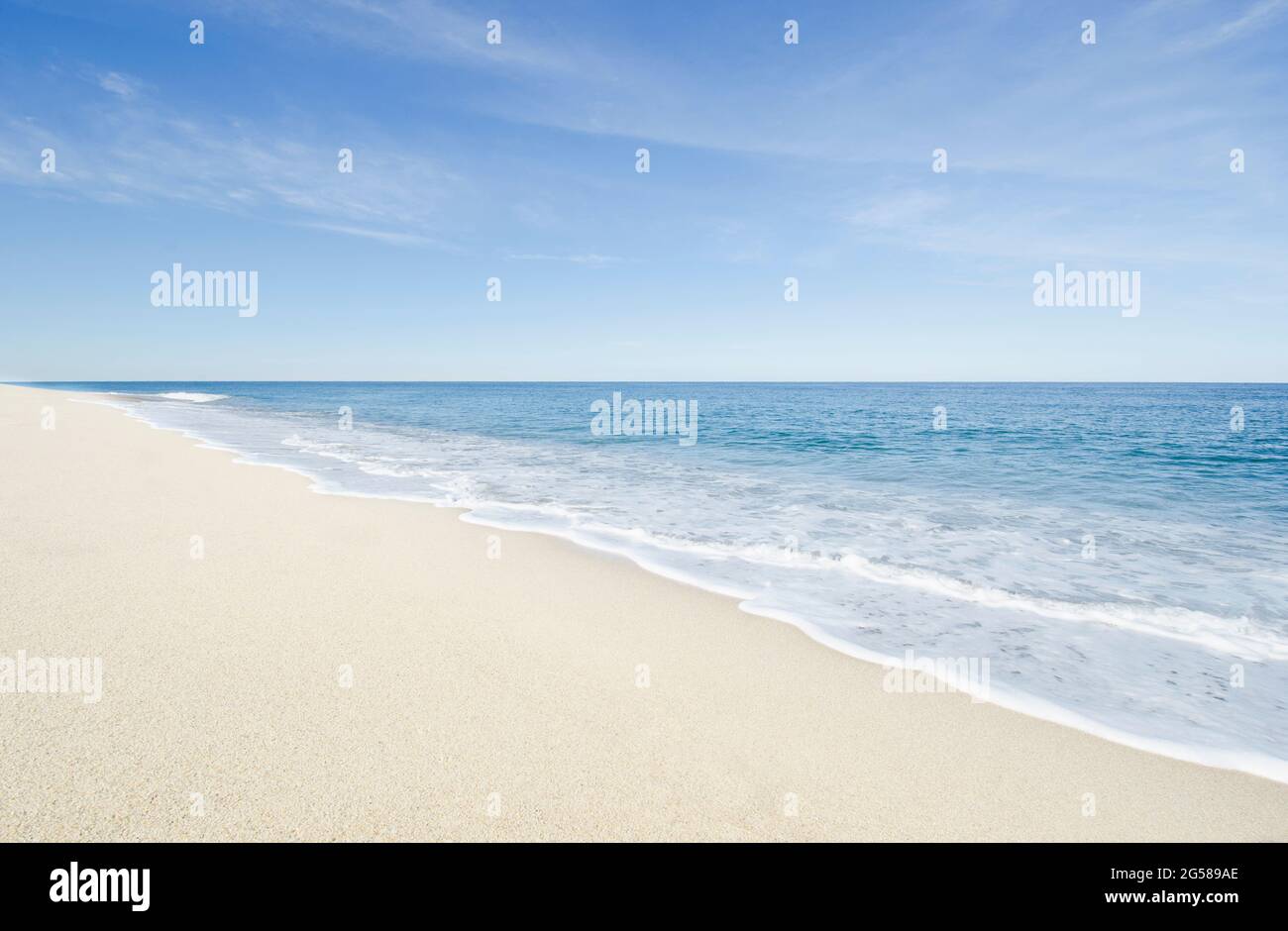 Massachusetts, Cape Cod, Nantucket Island, Calm beach and ocean wave ...