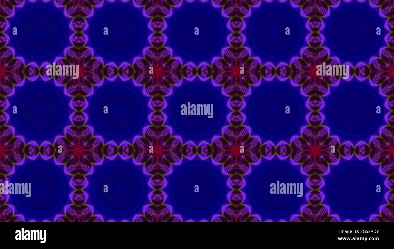 3D rendering of a seamless kaleidoscope illustration in bright blue and ...