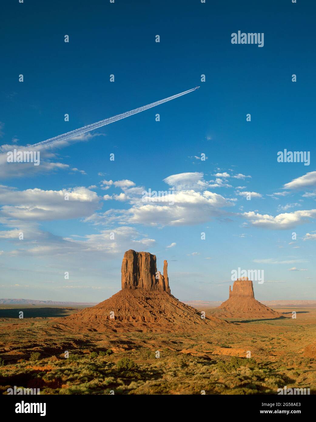 Arizona, Monument Valley Tribal Park, West and East Mitten Buttes in ...