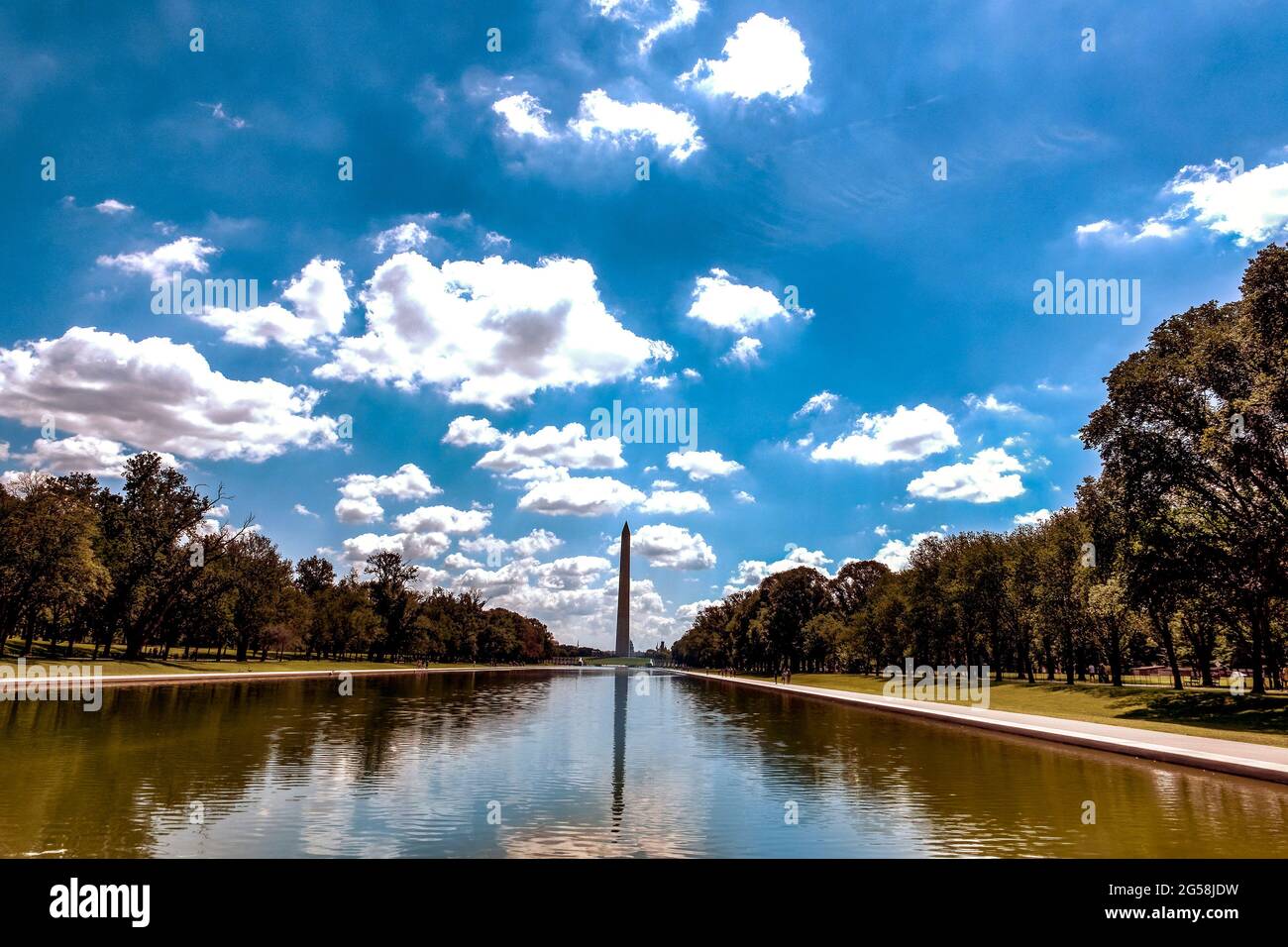 US Capital building and Washington Monument at the end of the ...