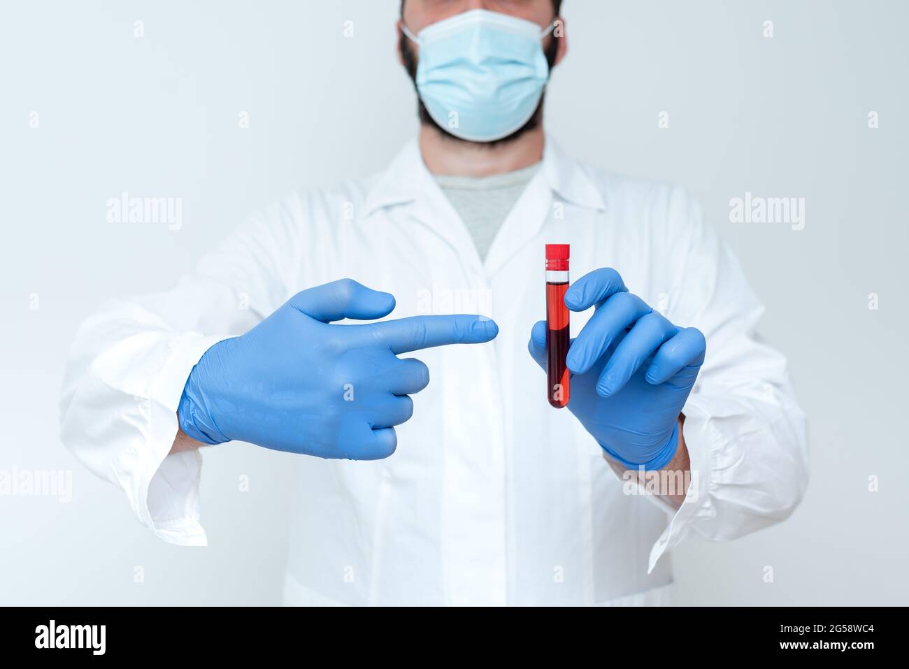 Chemist Presenting Blood Sample, Scientist Analyzing Research Specimen ...