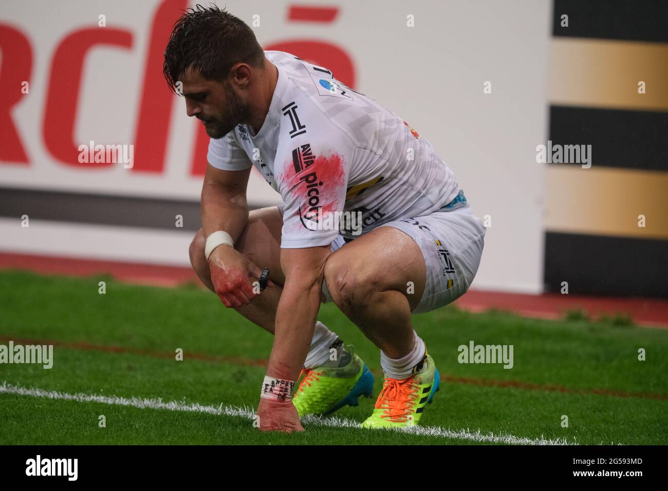 Paris, France. 26th June, 2021. disappointment Stade Rochelais Wing ...
