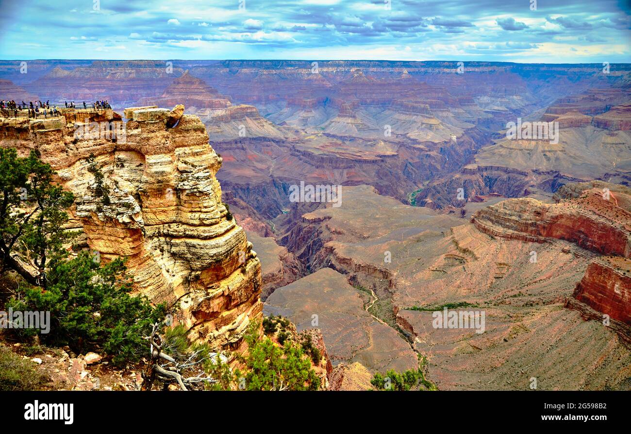 Grand Canyon, Arizona, USA, - June 23, 2021: Tourist at Mather Point ...
