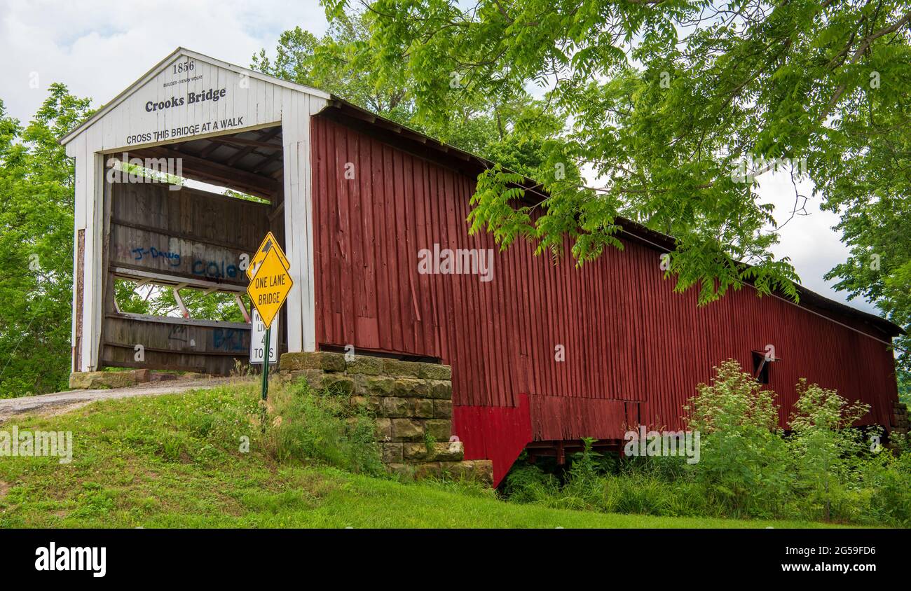 The Crooks Covered Bridge is a single span Burr Arch Truss structure ...
