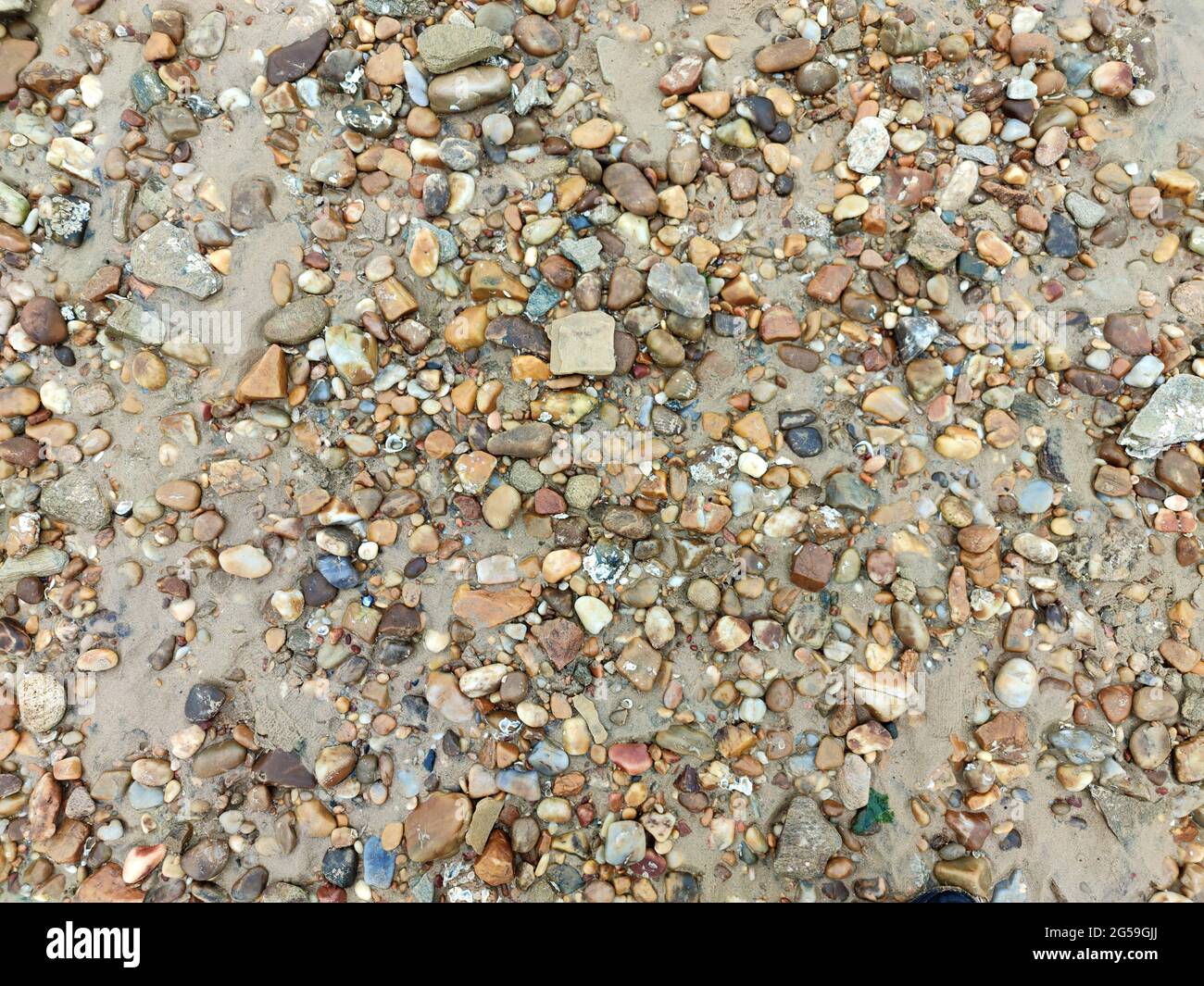 groups of small colorful pebbles on the beach in Rizhao of china Stock ...