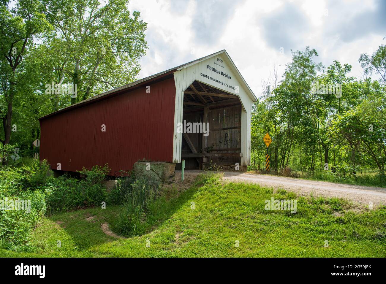 The Phillips Covered Bridge near Montezuma in Parke Couny, Indiana, is ...