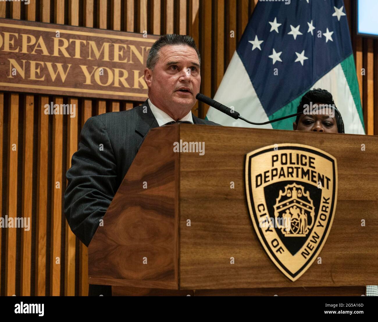 New York, NY - June 25, 2021: Chief of Detectives James Essig speaks at ...
