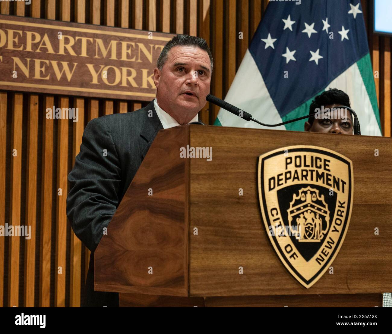 New York, NY - June 25, 2021: Chief of Detectives James Essig speaks at ...