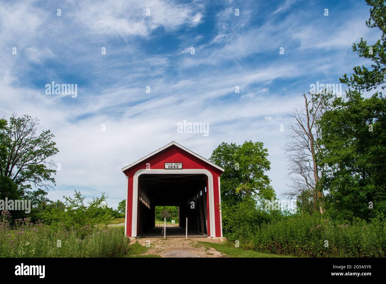 The Ceylon Covered Bridge is located at Limberlost County Park outside ...