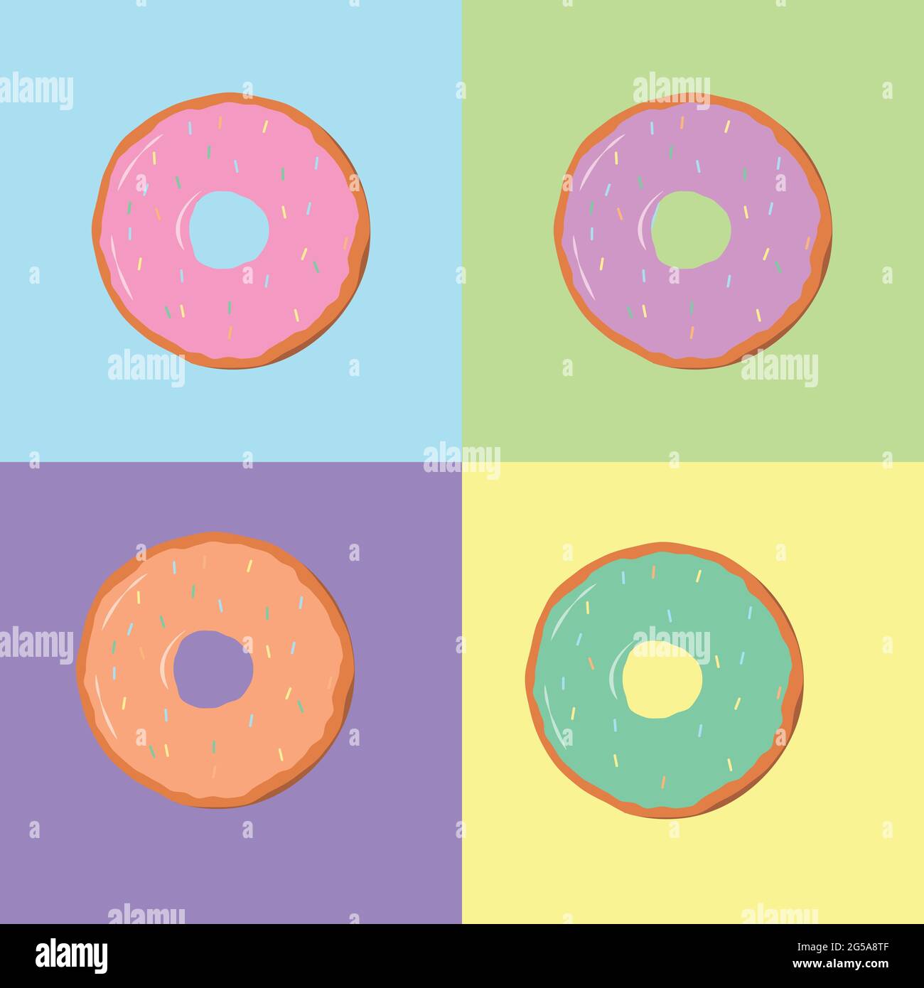 Set of vector multicolored donuts on an isolated background. Donuts ...