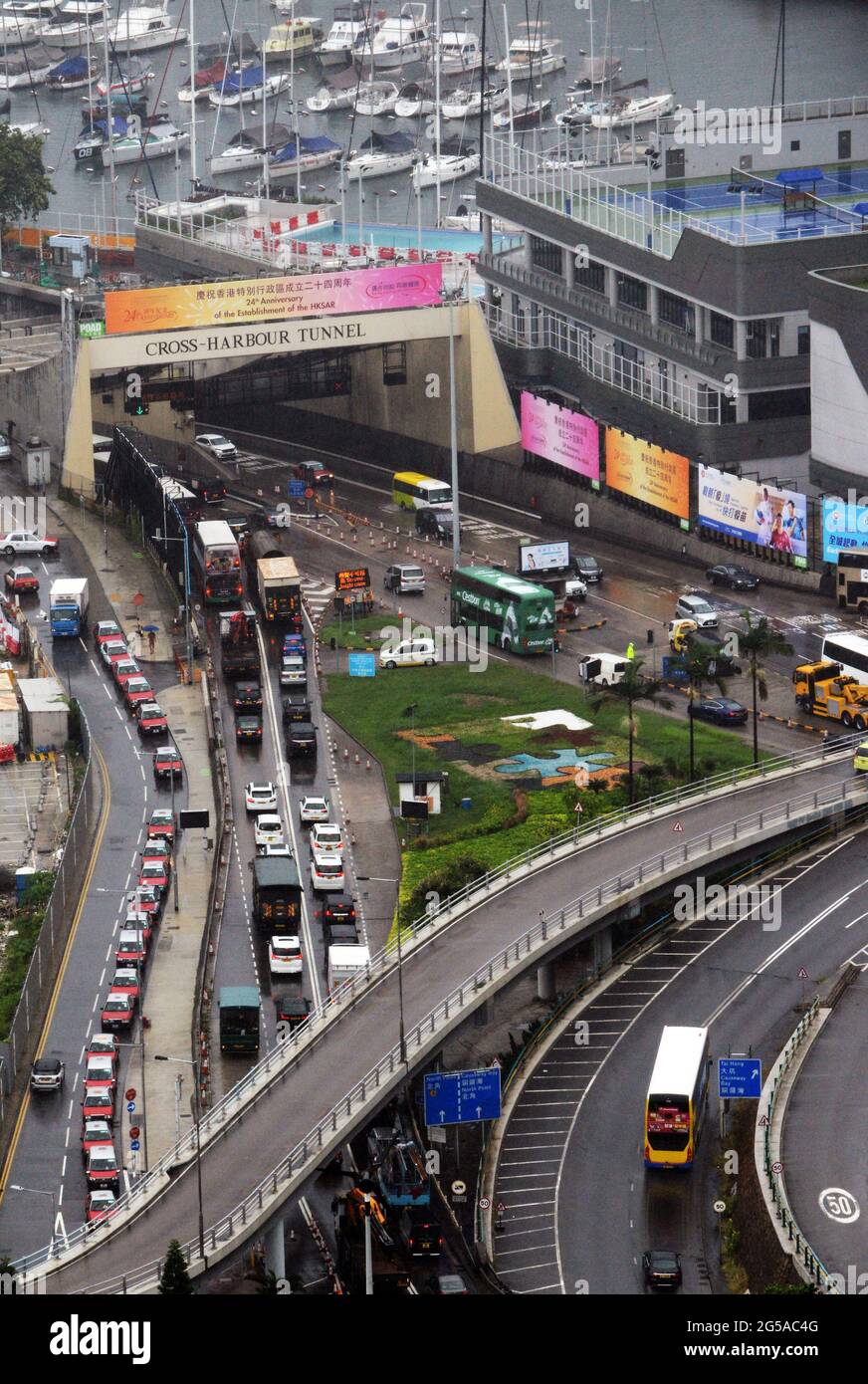 The Causeway Bay Cross-Harbour Tunnel entrance in Hong Kong Stock Photo ...