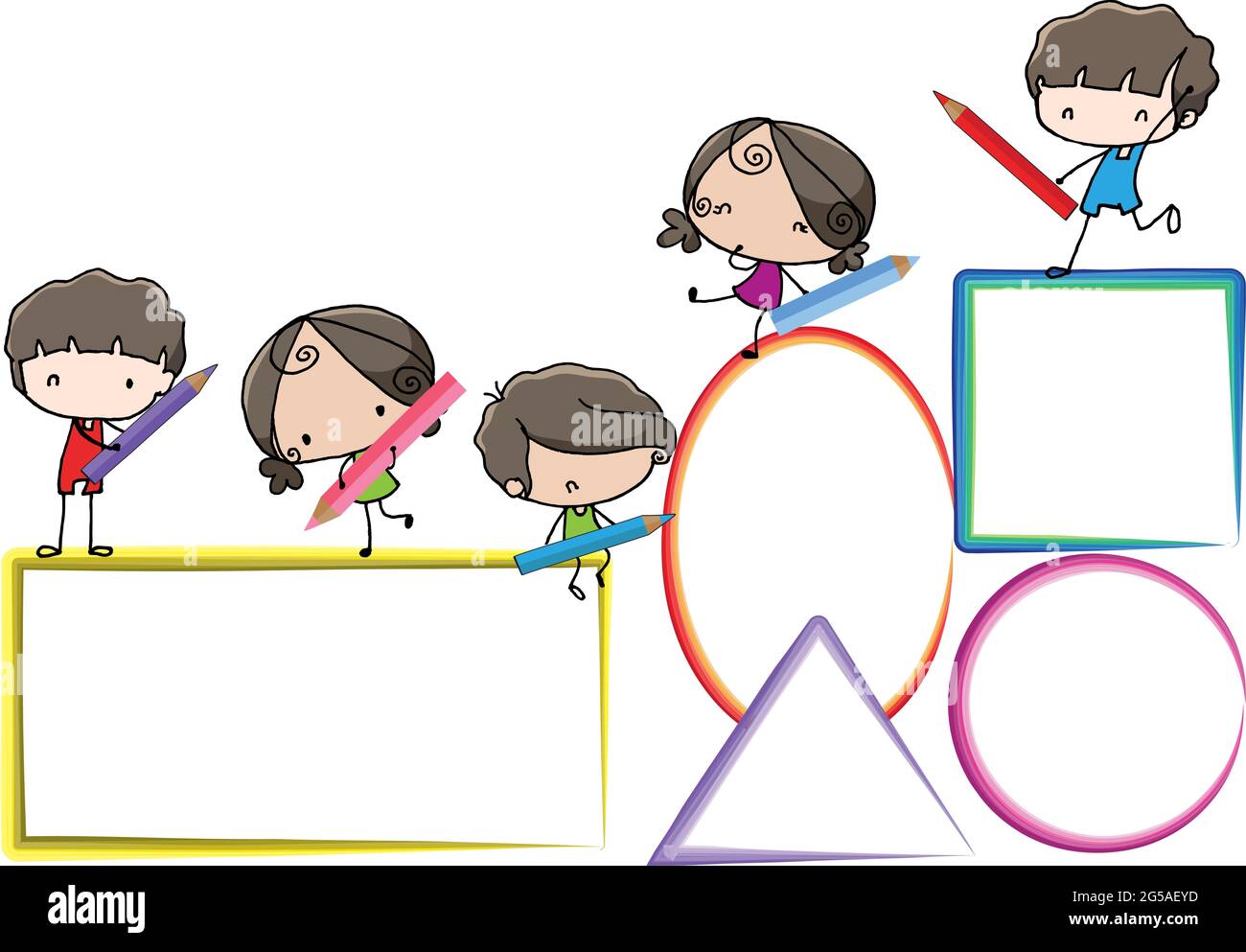 kids border background frame card Stock Photo - Alamy