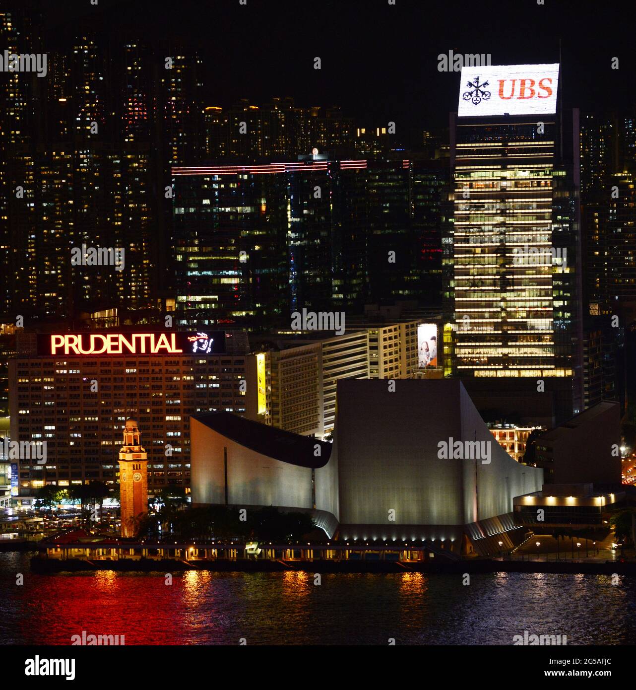A view of TST's waterfront with the cultural centre building and the ...