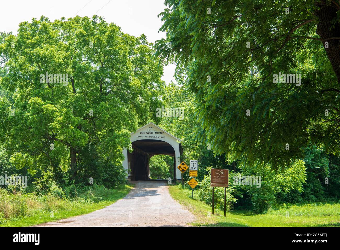 The Mill Creek Covered Bridge also known as Thompson's Ford Covered ...
