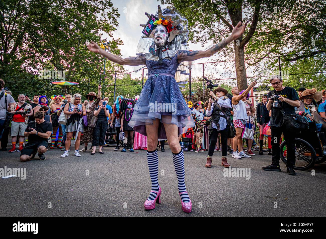 New York, USA. 25th June 2021. Hundreds Of Drag Queens and Kings filled ...