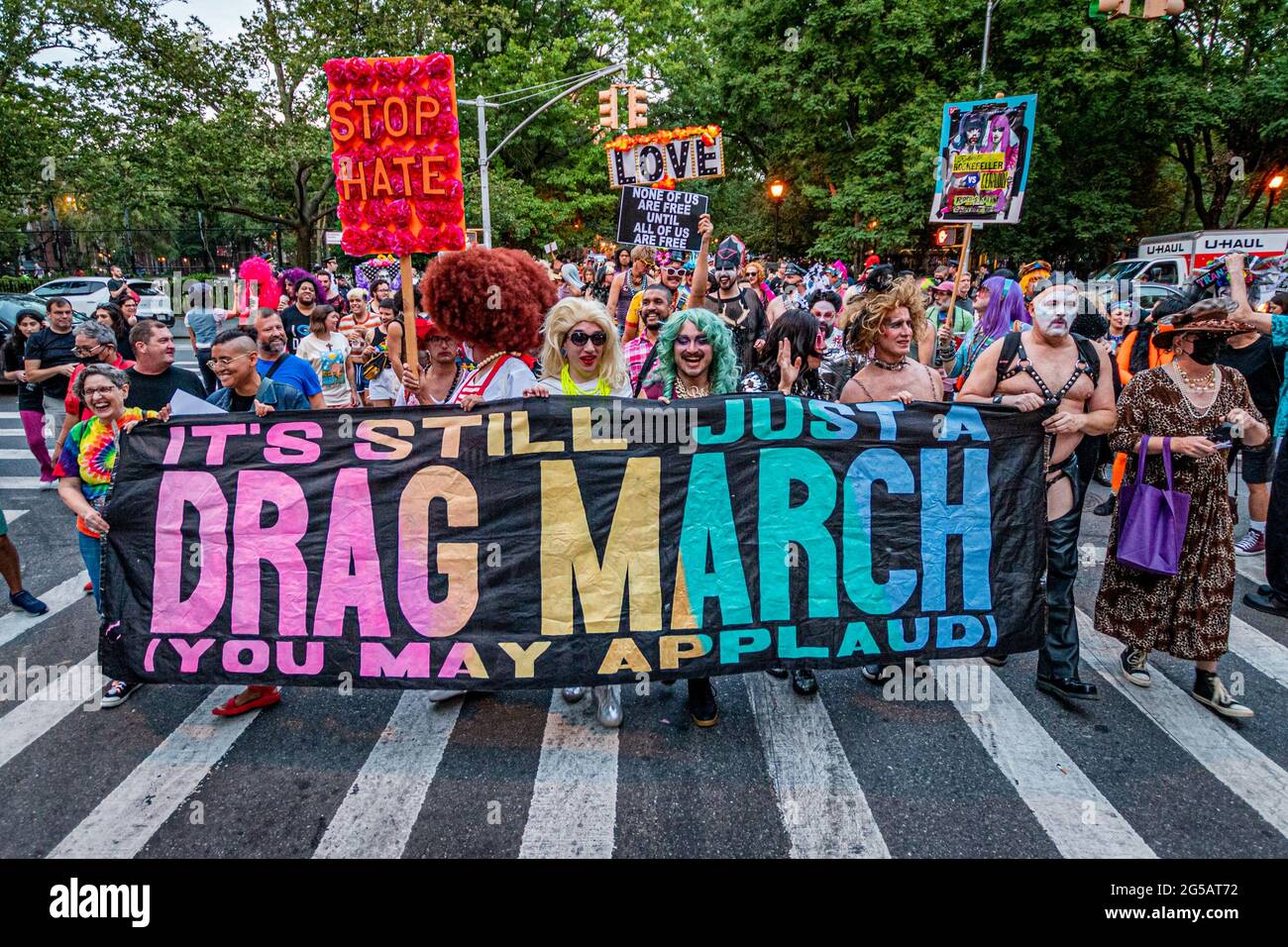 New York, USA. 25th June 2021. Hundreds Of Drag Queens and Kings filled ...