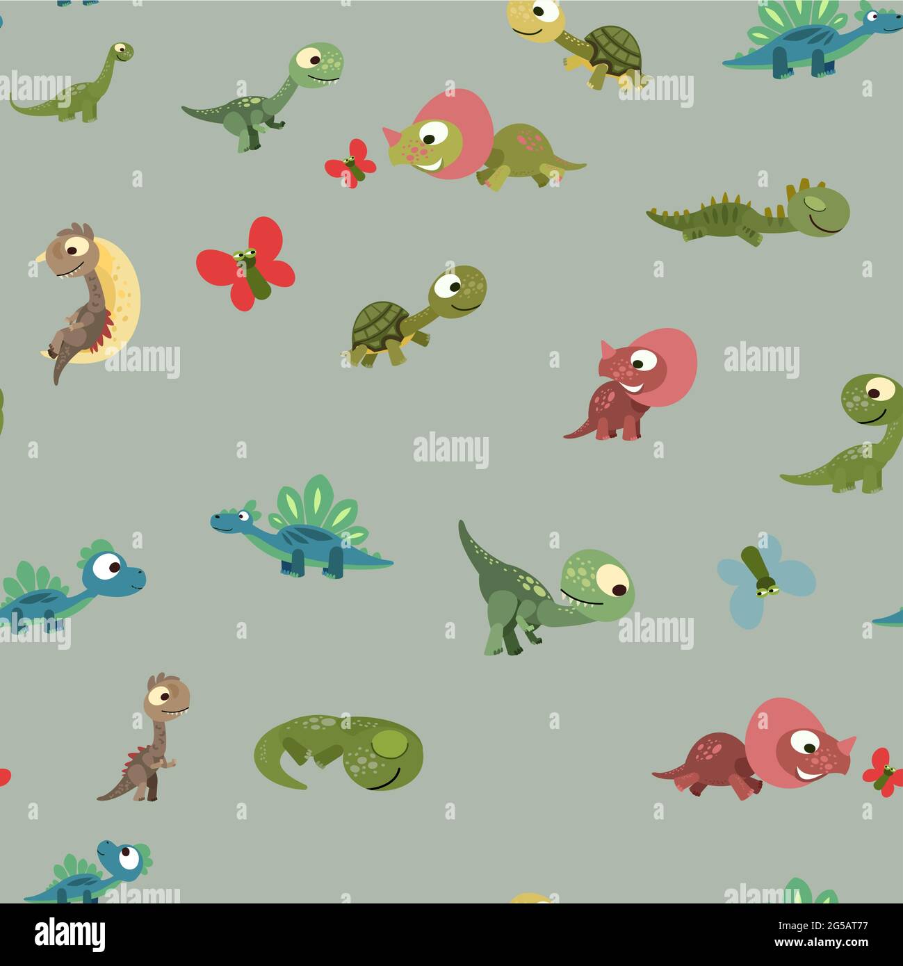 Little cubs dinosaurs. Pretty. Seamless background illustration ...