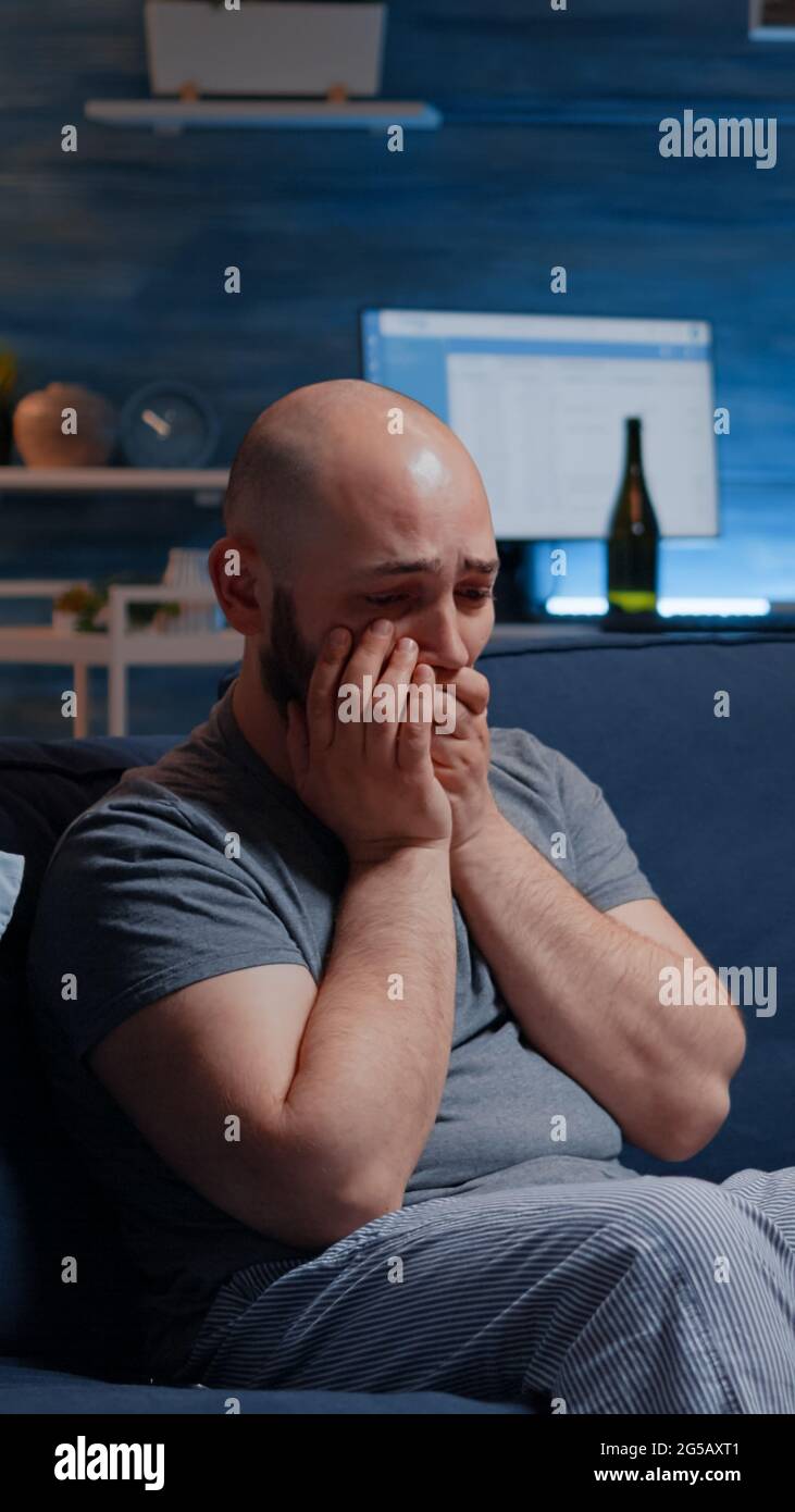 Depressed worried emotionally unstable vulnerable hi-res stock ...