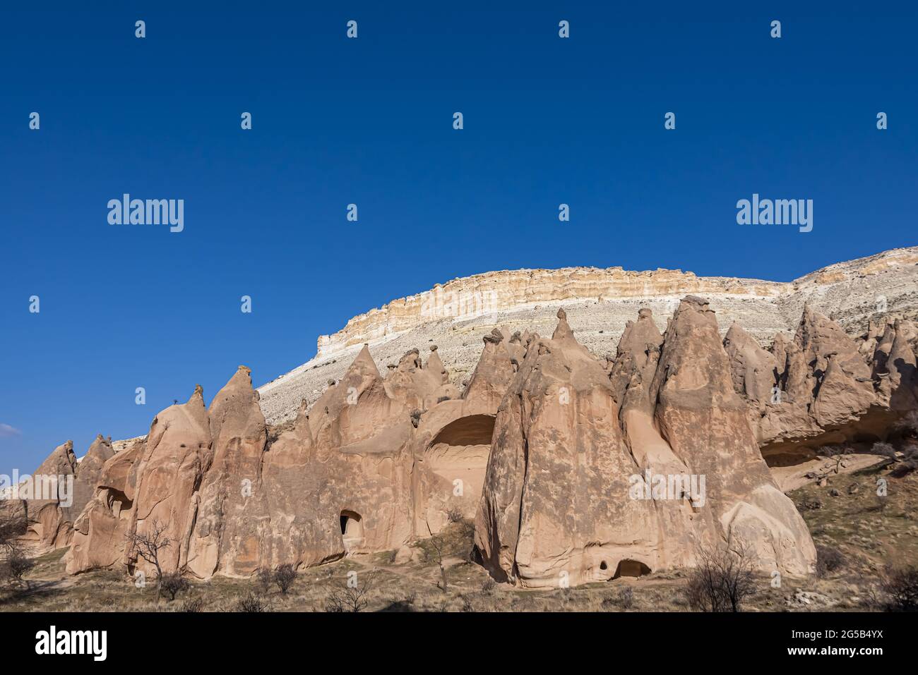 Historical and touristic places in Zelve valley, fairy chimneys, cave ...
