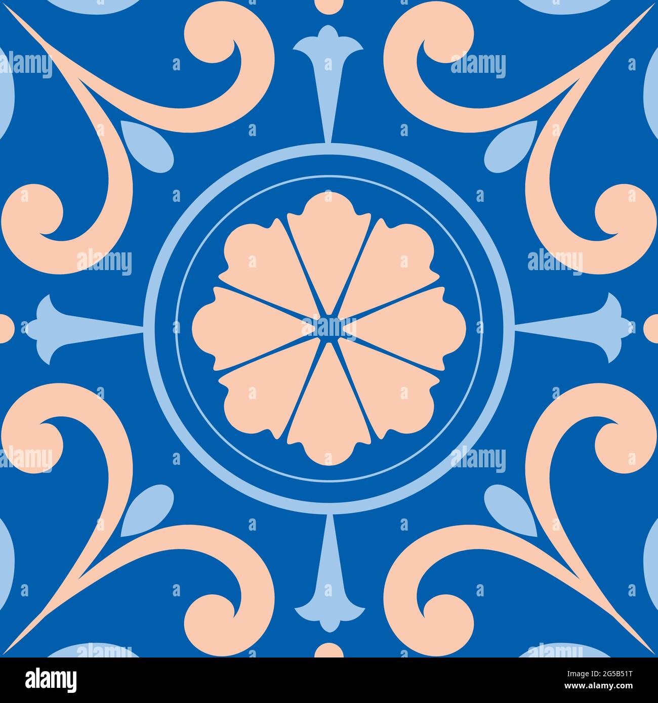 Blue Moroccan tile Pattern in Vector. Vector illustration Stock Vector ...