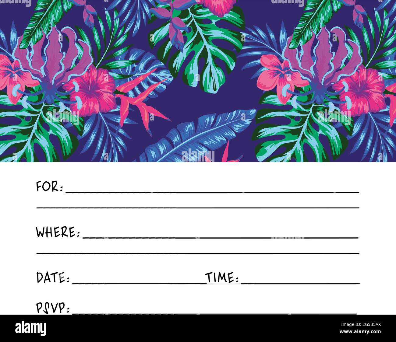 tropical images for invitations, to-do list, leaf decorated with ...