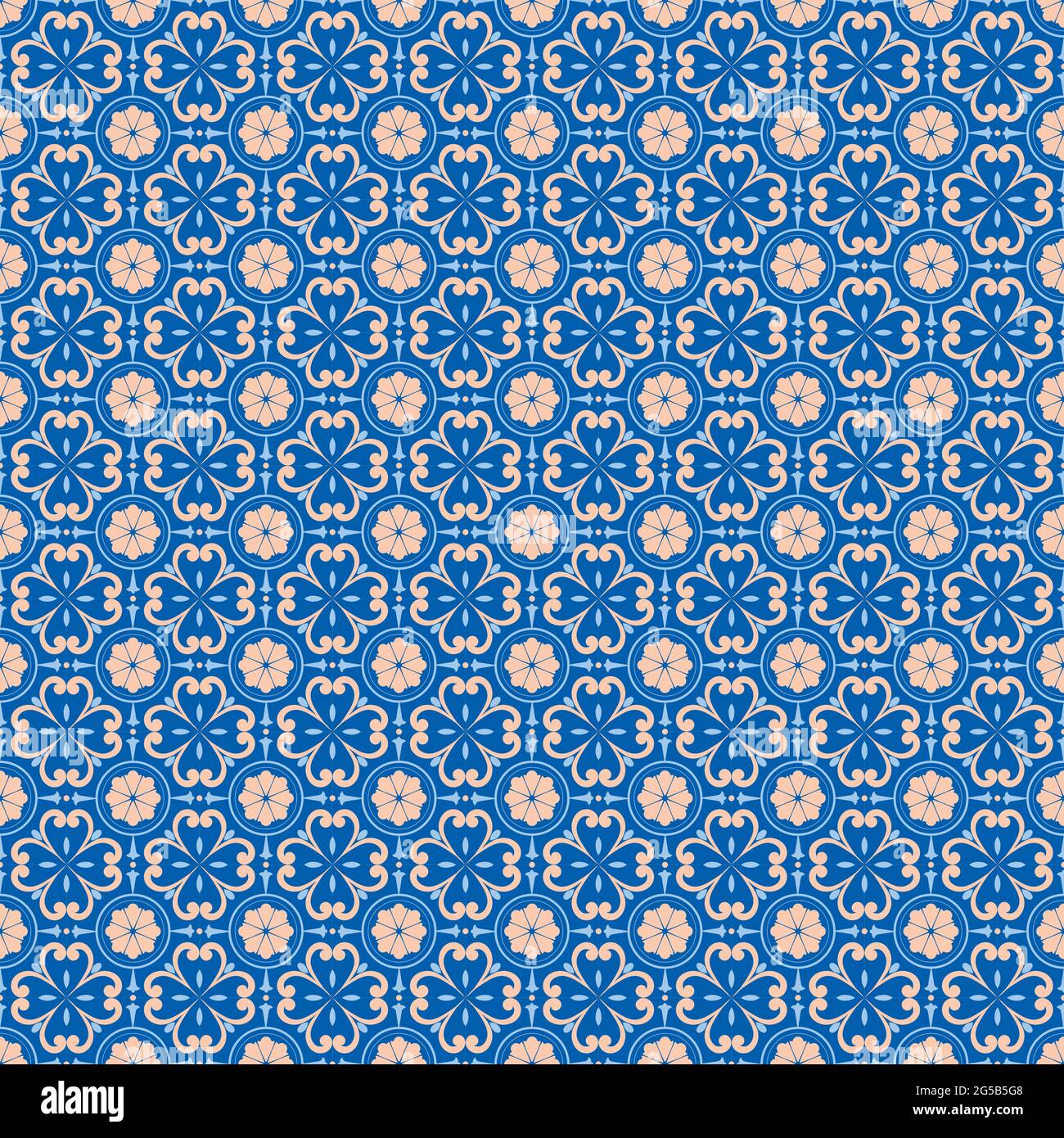 Blue Moroccan tile Pattern in Vector. Vector illustration Stock Vector ...
