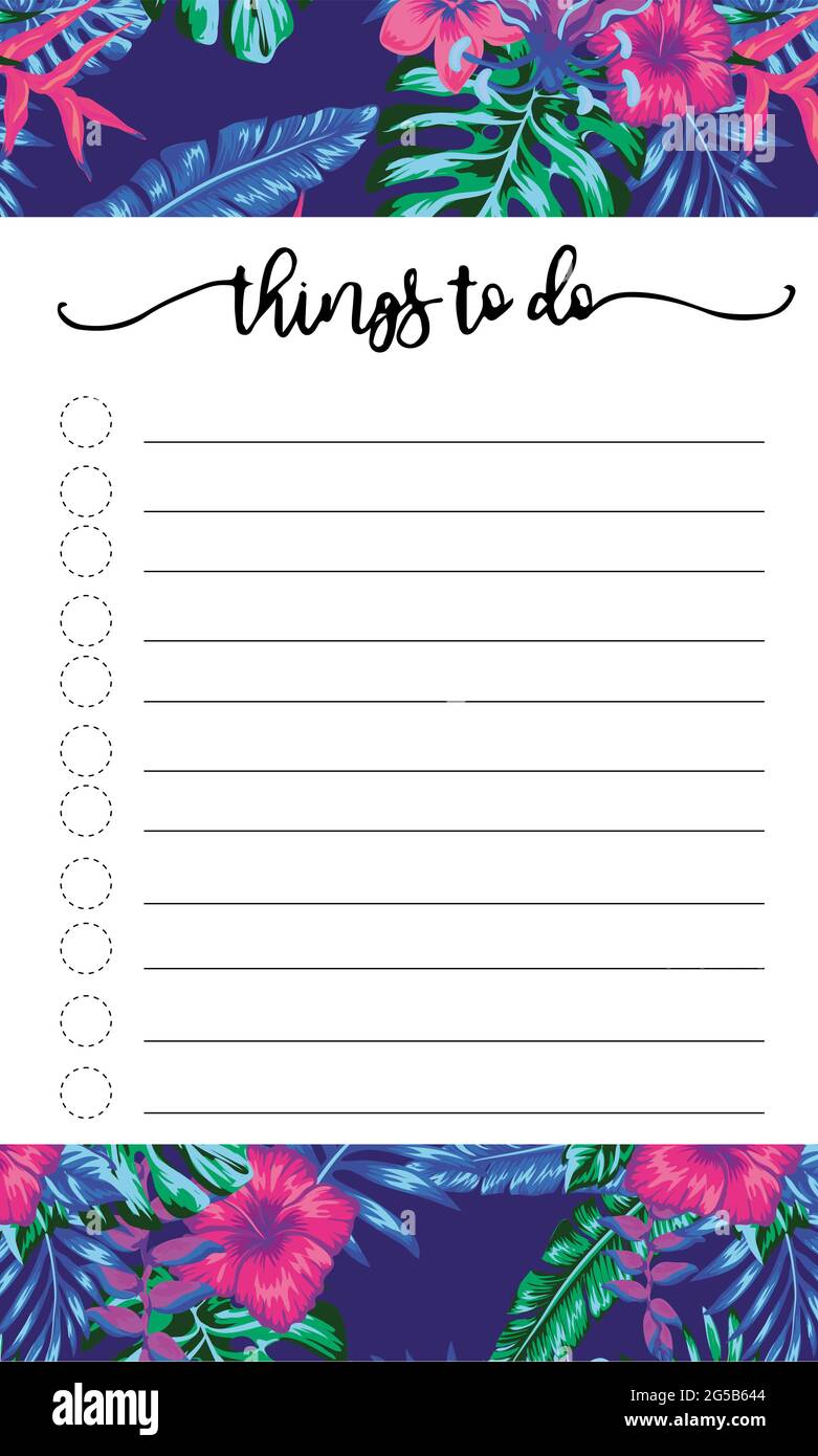 tropical images for notes, to-do list, leaf decorated with tropical ...