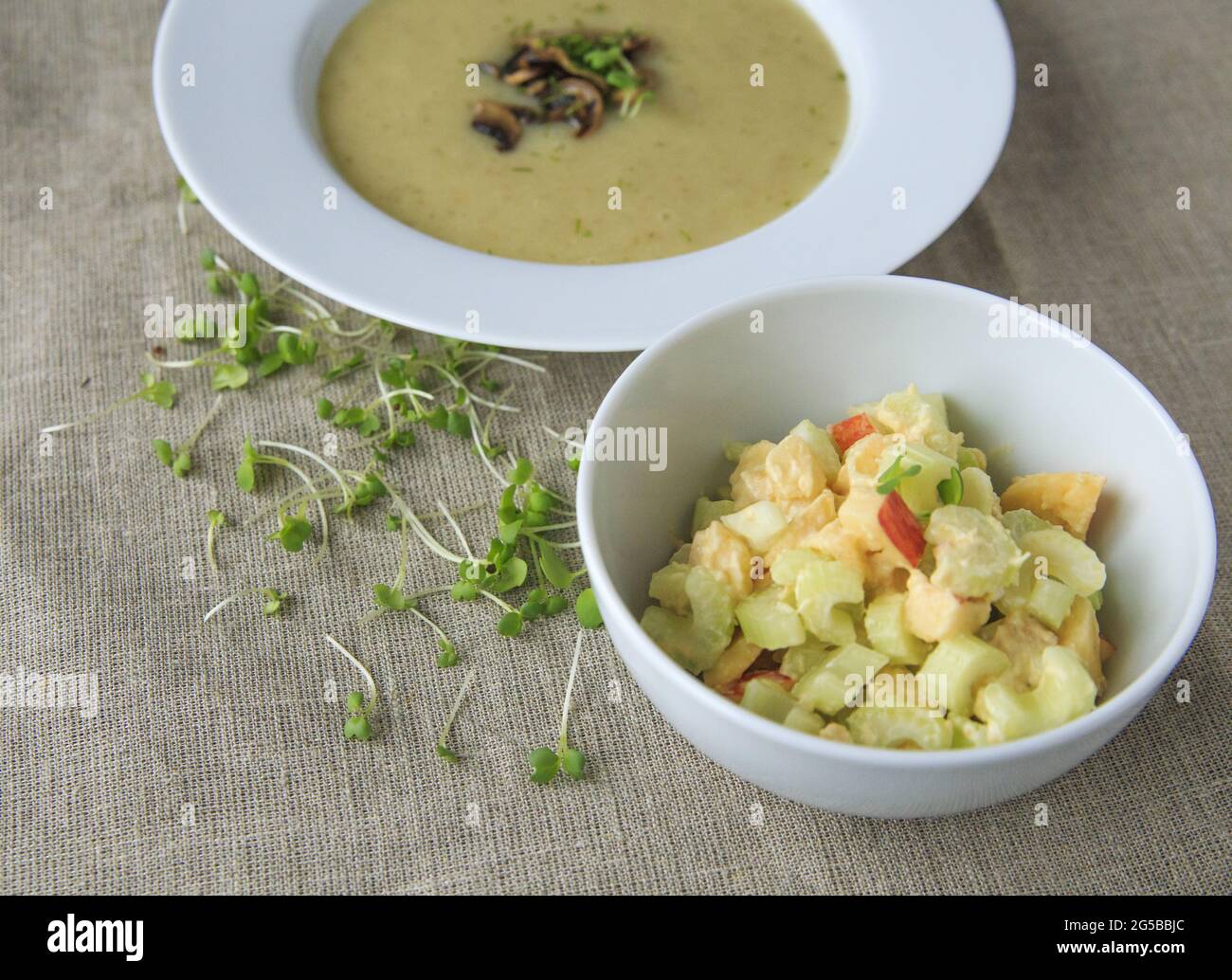 Closeup shot of a mushroom puree soup Stock Photo - Alamy