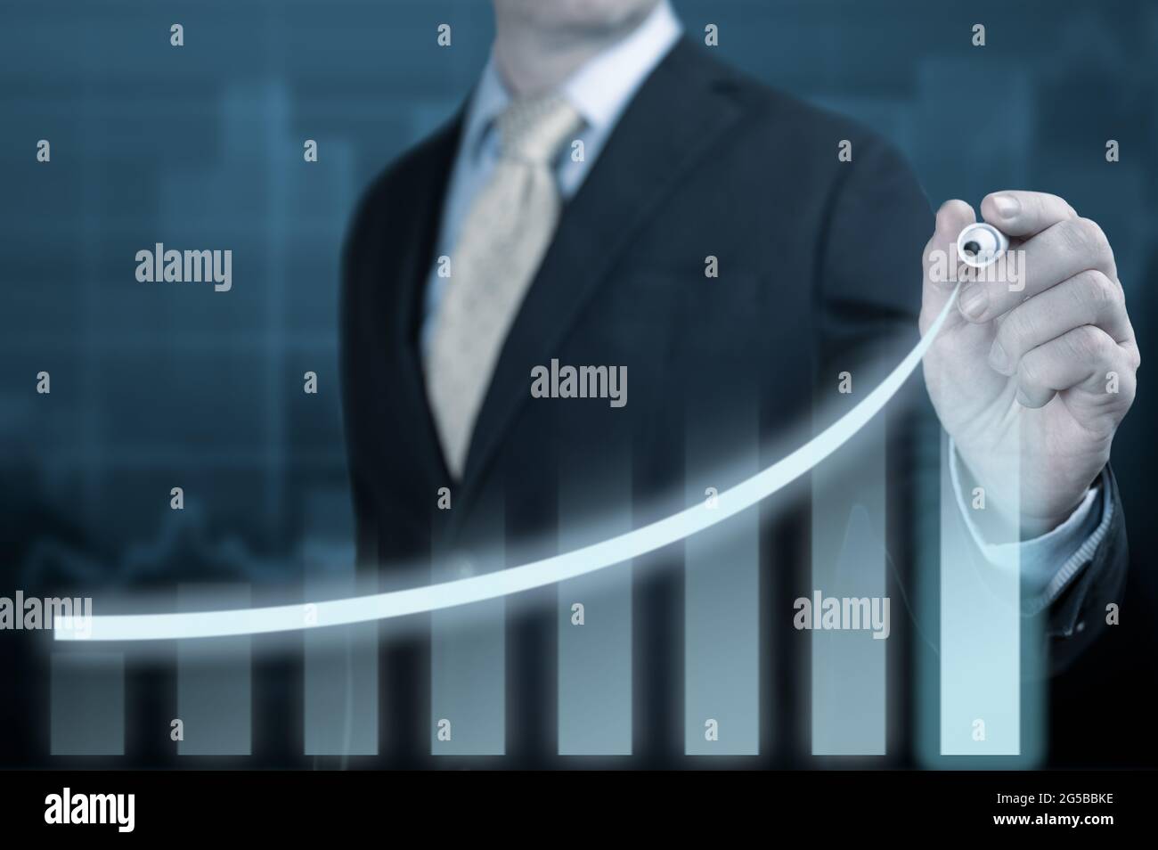 Businessman pointing graph corporate future growth plan. Business ...