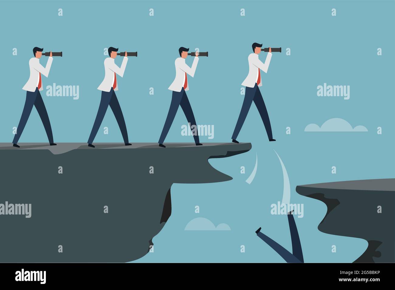 Time lapse illustration of a Businessman falling from a cliff while ...