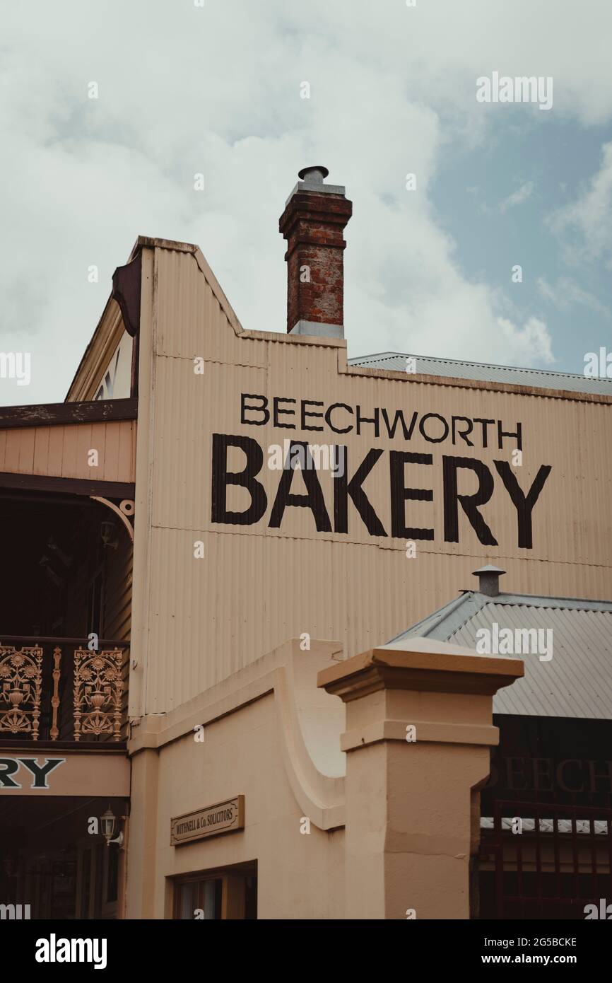 Beechworth, Victoria - December 22nd, 2020: Signwriting on the side of ...
