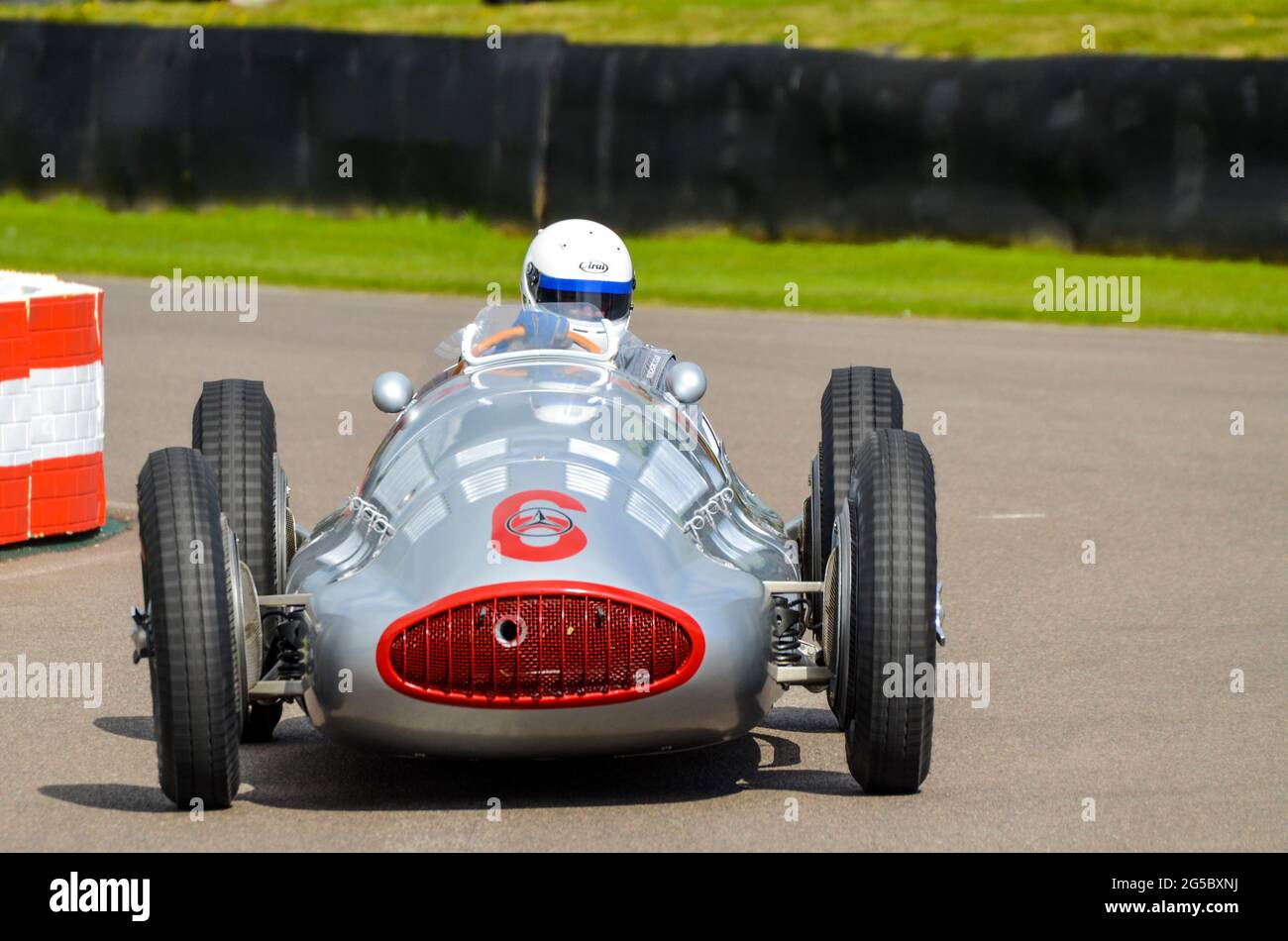 Mercedes Benz W154 classic Grand Prix racing car taking part in the Silver Arrows event at the ...