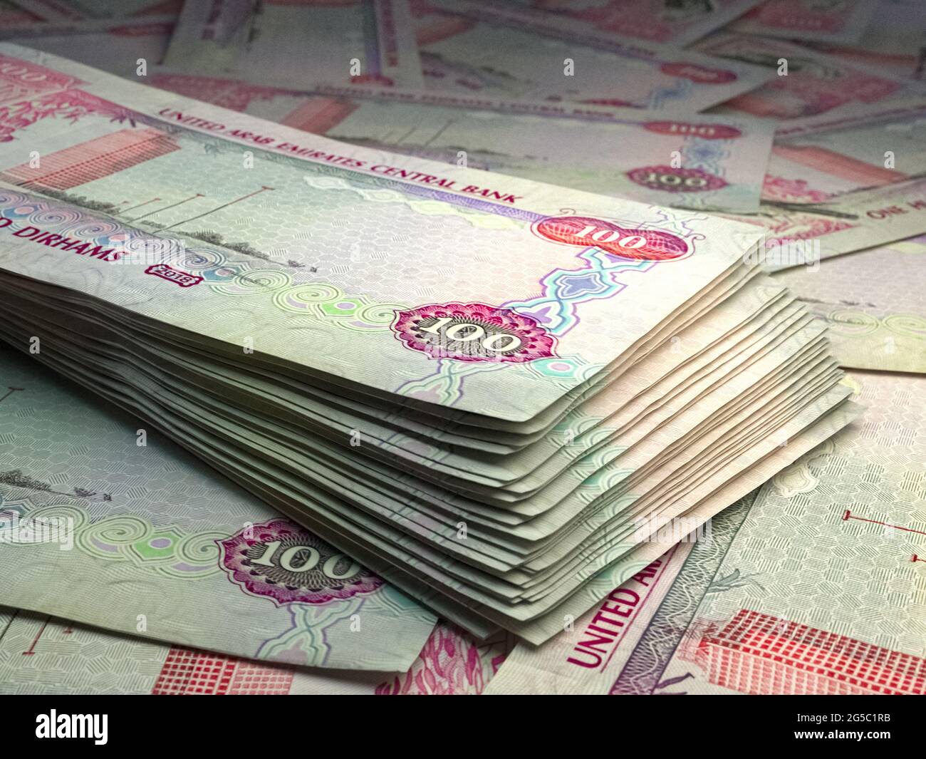 Money of United Arab Emirates. United Arab Emirates dirham bills. AED ...