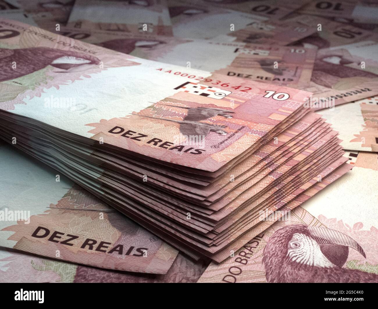 Money of Brazil. Brazilian real bills. BRL banknotes. 10 reals ...