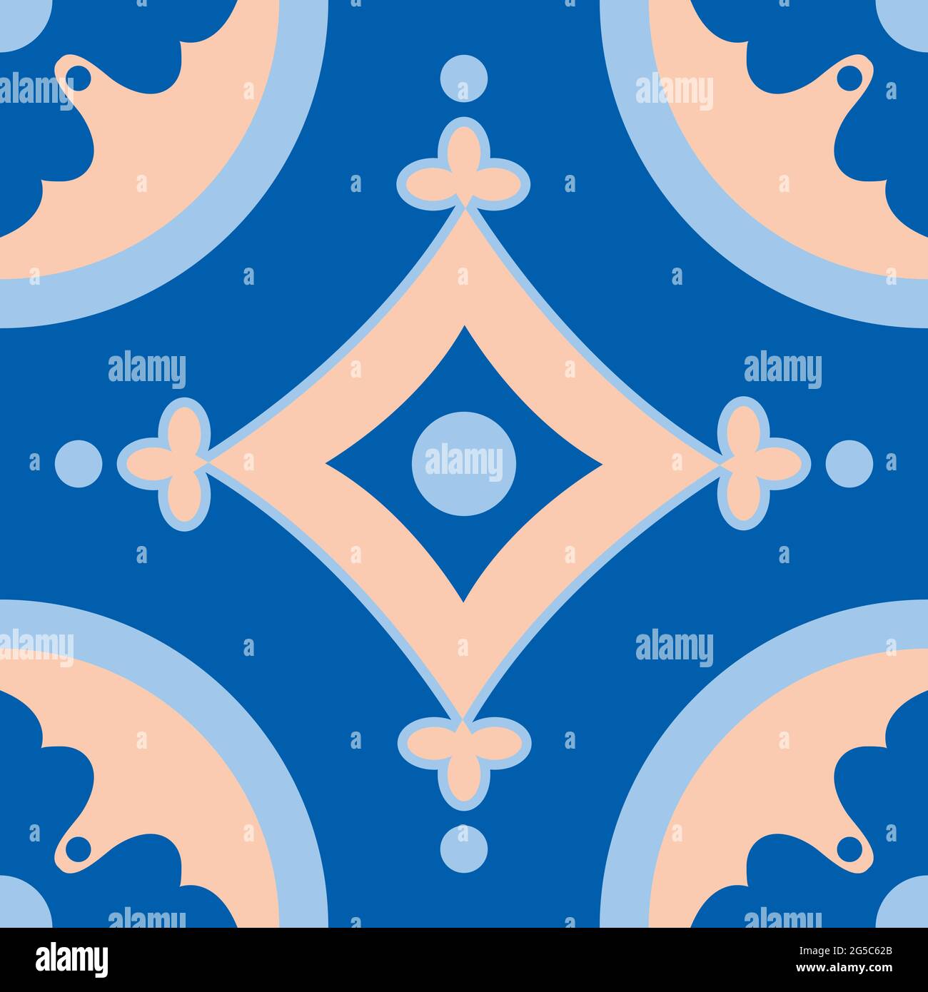 Blue Moroccan tile Pattern in Vector. Vector illustration Stock Vector ...