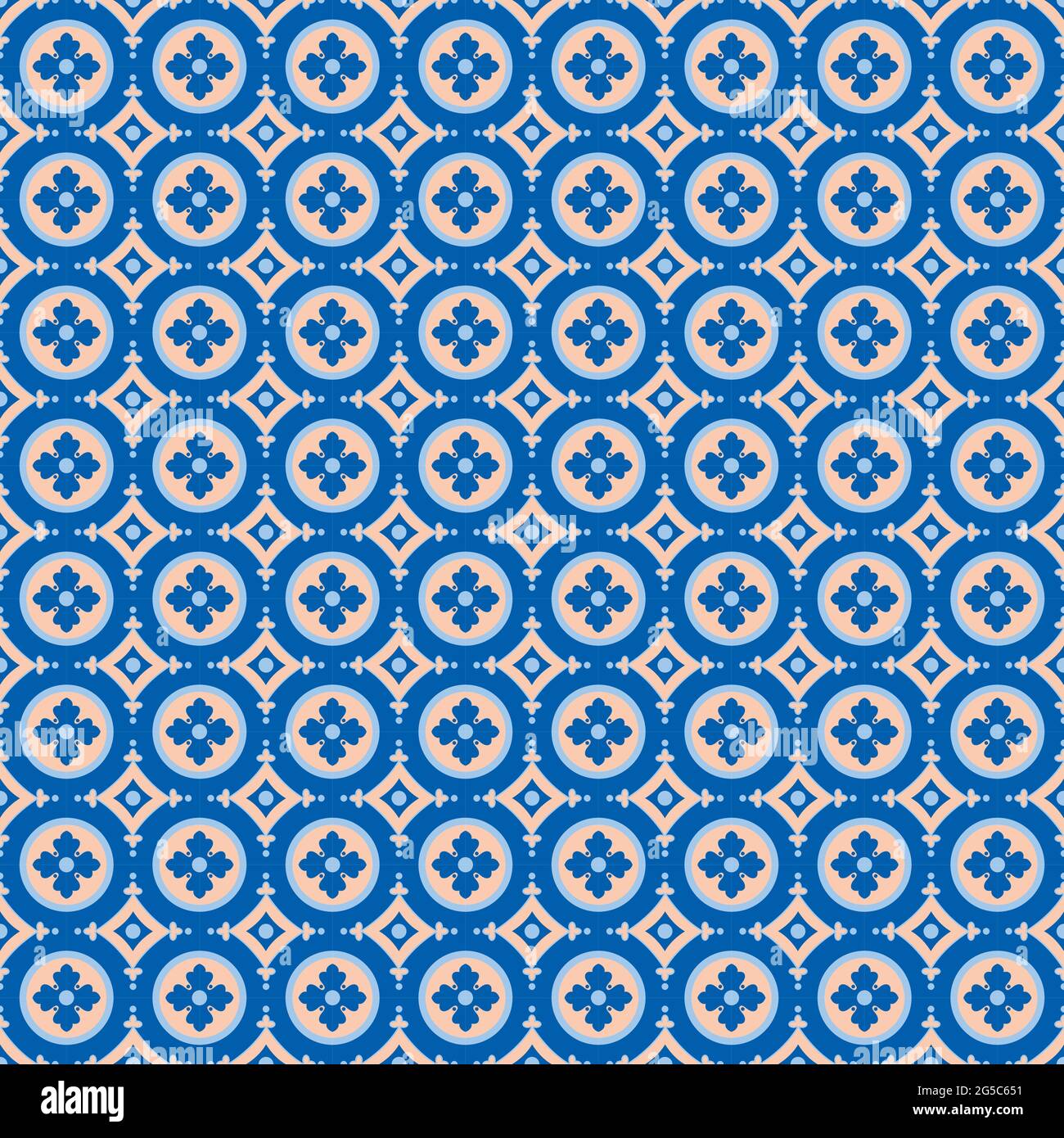 Blue Moroccan tile Pattern in Vector. Vector illustration Stock Vector ...