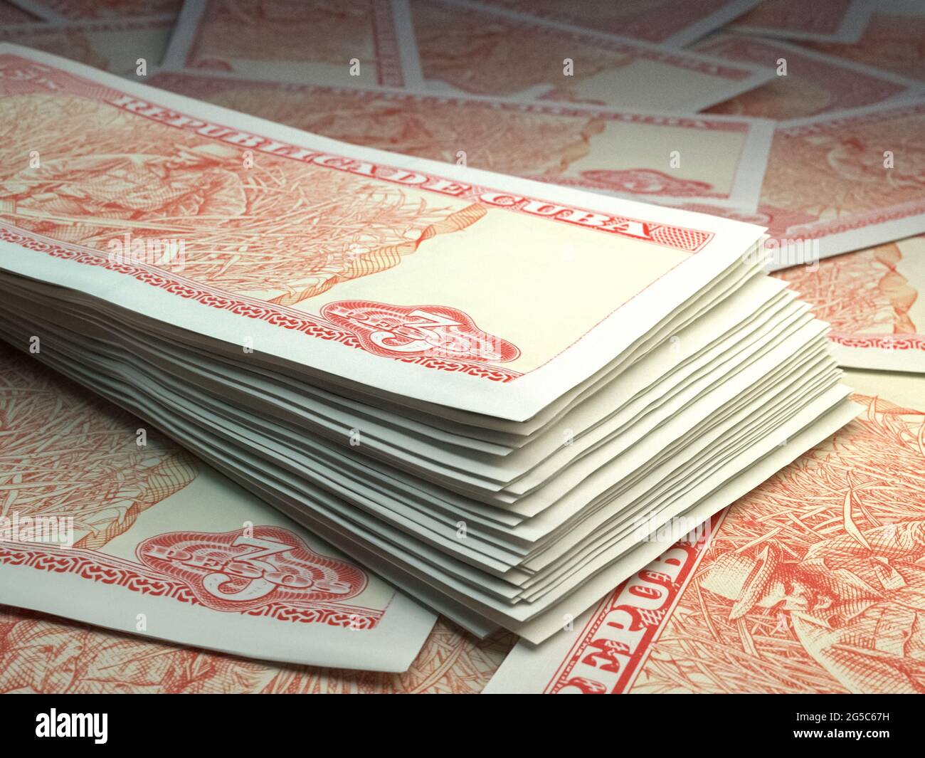 Money of Cuba. Cuban peso bills. CUP banknotes. 3 pesos. Business ...