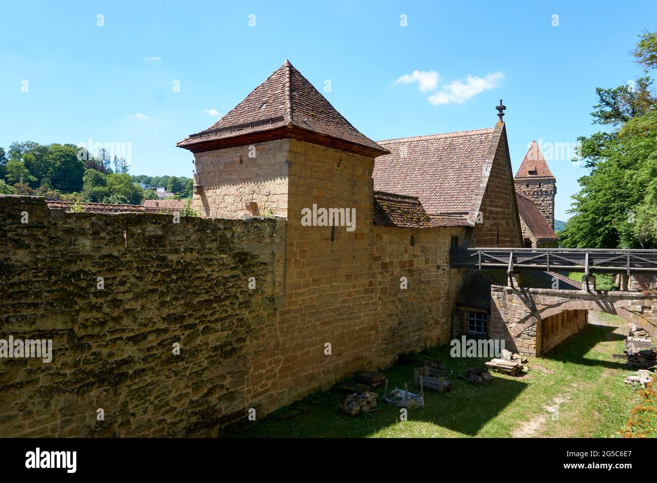 Shot of a nice monastery complex wit blue sky on the background Stock ...