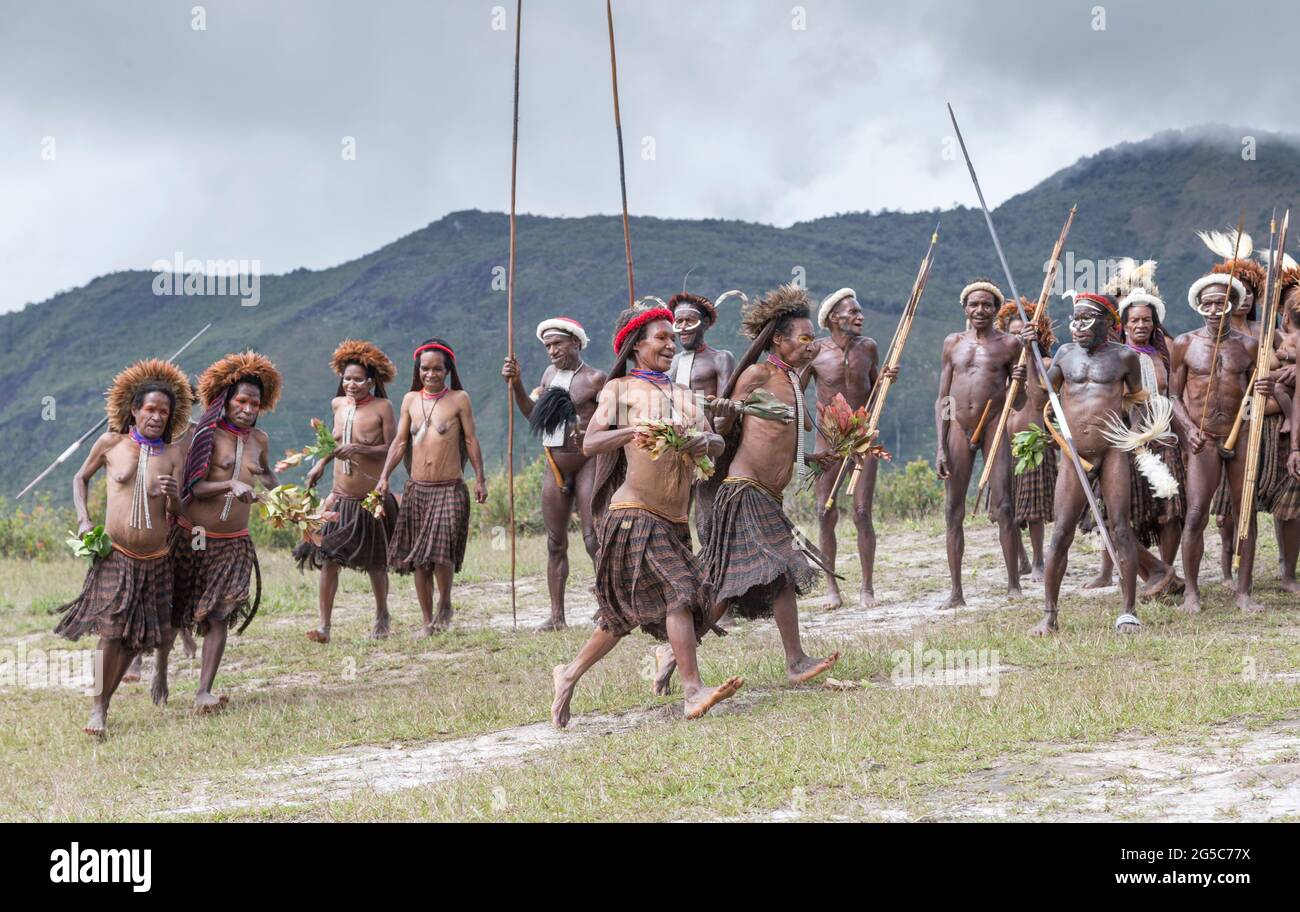 Baliem Valley, West Papua, Indonesia, February 15th, 2016: dani tribe ...