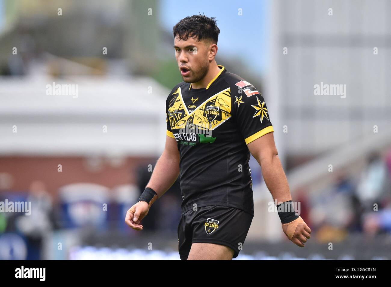 Andre Savelio () of the Combined Nations All Stars during the game ...